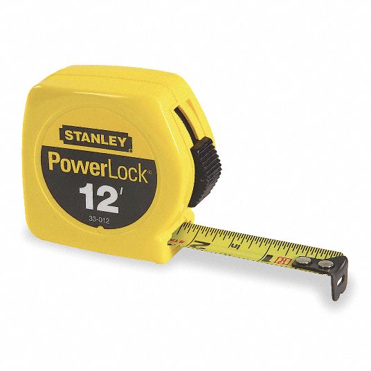 12 ft. Tape Measure, Yellow - Grainger