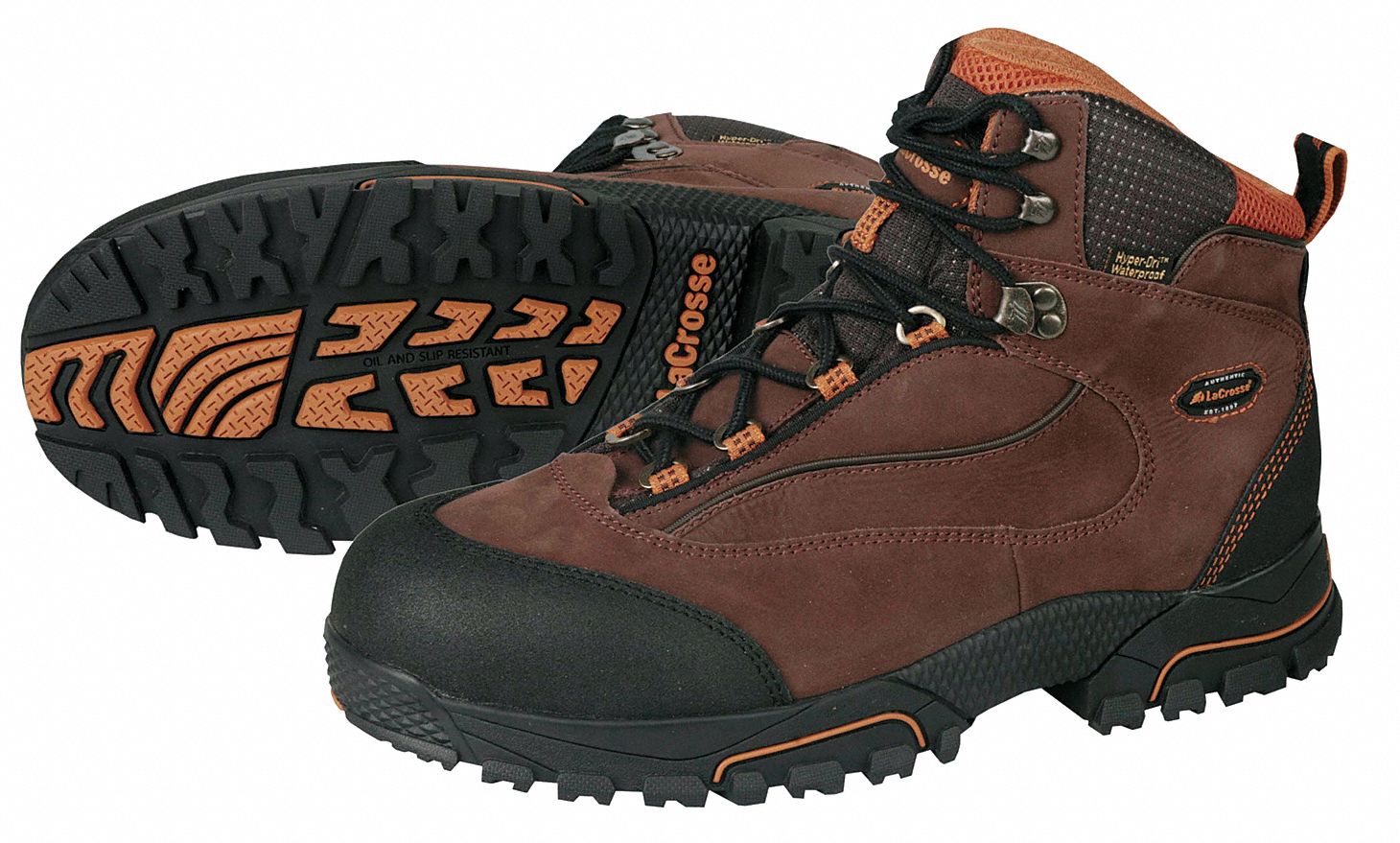 8-1/2, Men's, Brown, Steel Toe Type, 1 PR - Grainger