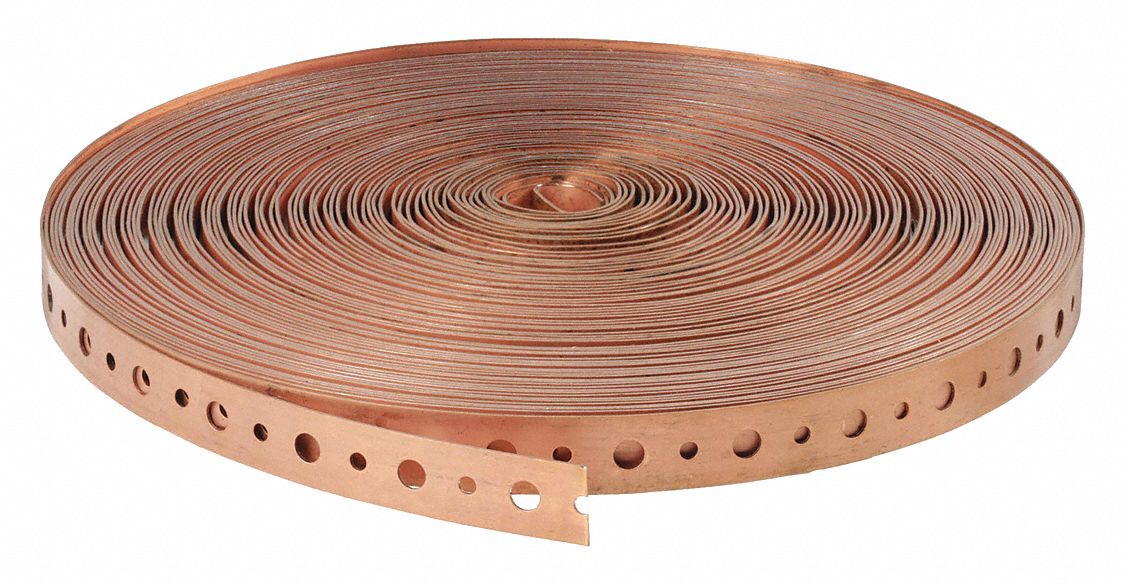 Copper-Plated Steel, 24 ga, Hanging Strap - 4NCD5|24CC100 - Grainger