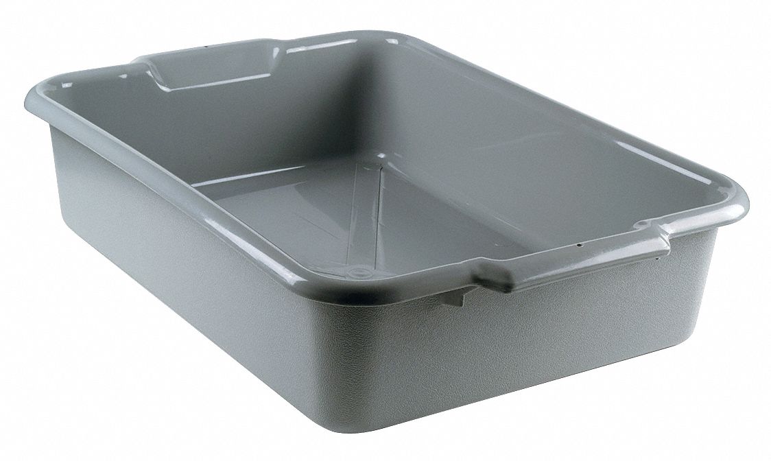 VOLLRATH 20" x 15" x 7" Polyethylene Dish Bin, Gray - 4NDA5|52661 ...