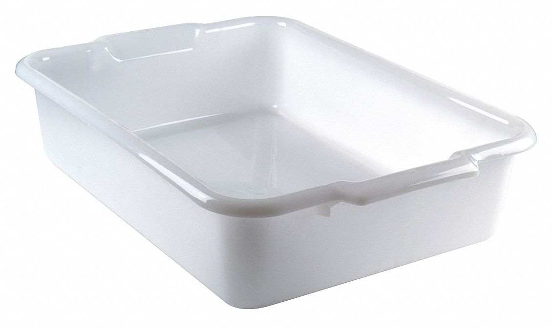 20 in x 15 in x 5 in Polyethylene Dish Bin, Natural - Grainger