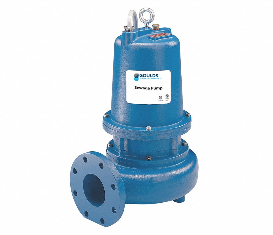 GOULDS WATER TECHNOLOGY Bomba Sumergible para Aguas Residuales, 2 HP Manual, 460 Voltaje, GPM de ...