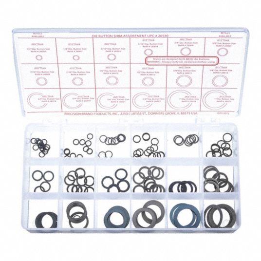 Inch, Arbor Shim, Die Button Shim Assortment,450 pcs,Steel - 4NFH6 ...