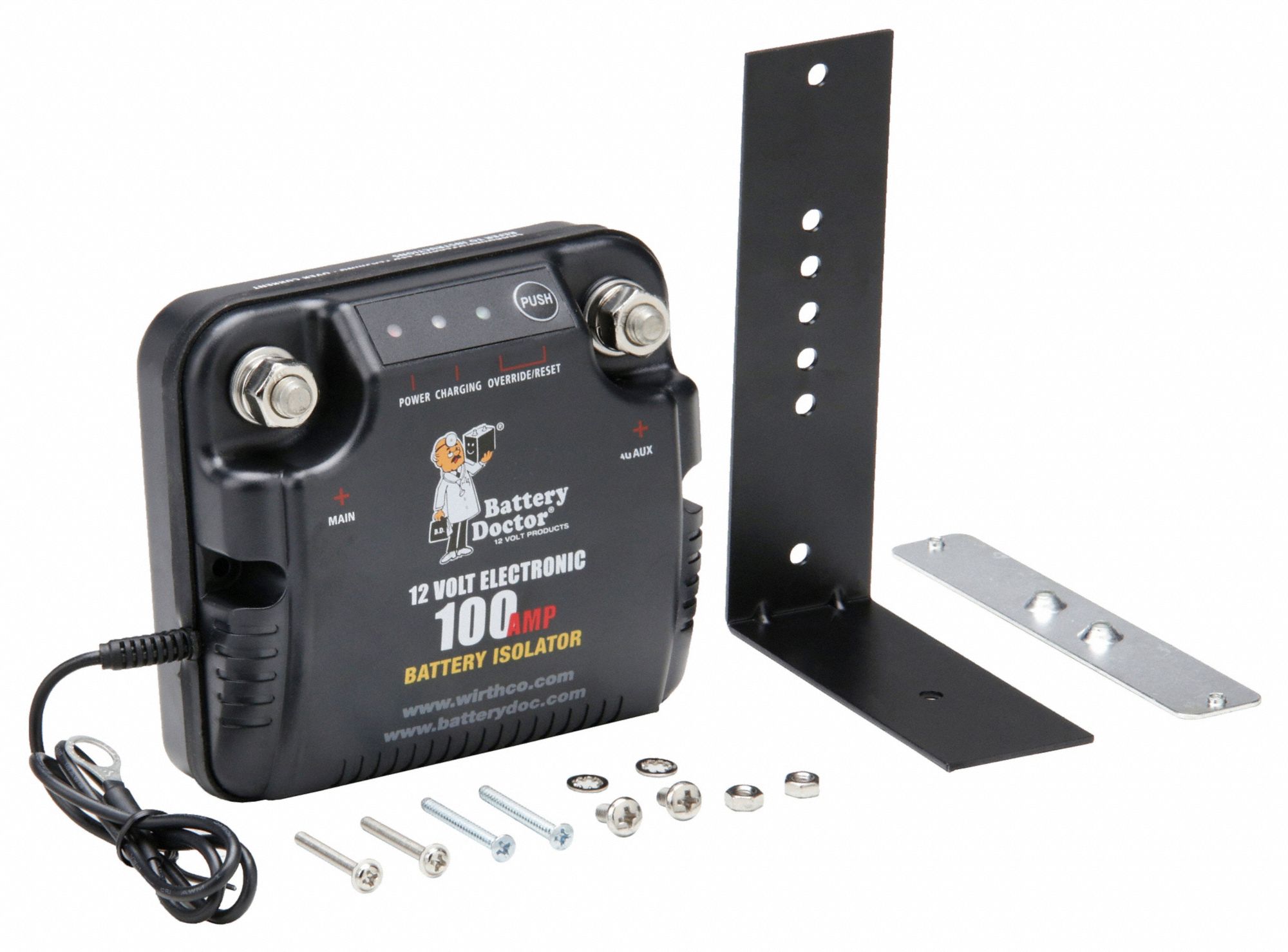 BATTERY DOCTOR Battery Isolator: 100A, 12V, Black - Grainger