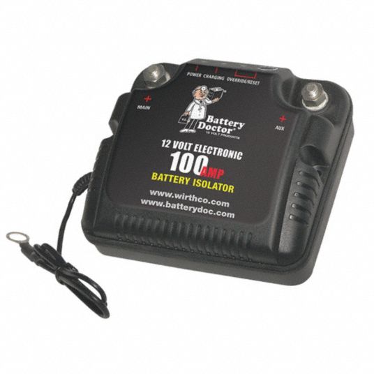 BATTERY DOCTOR Battery Isolator: 150A, 12V, Black - Grainger