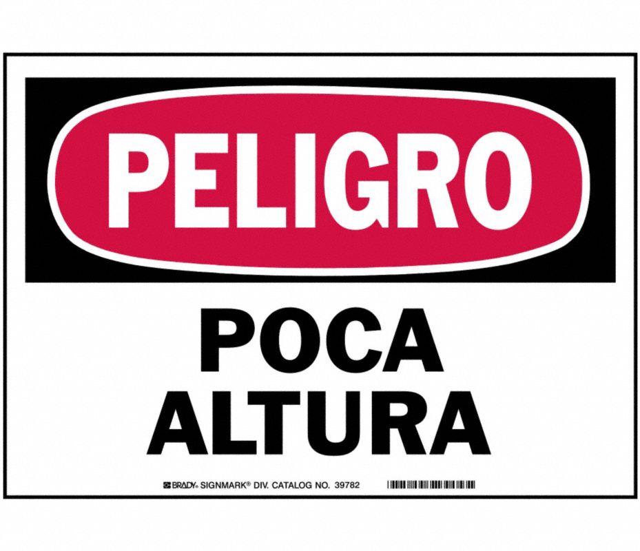 BRADY Letrero de Peligro, Altura 7", Ancho 10" - Letreros para ...