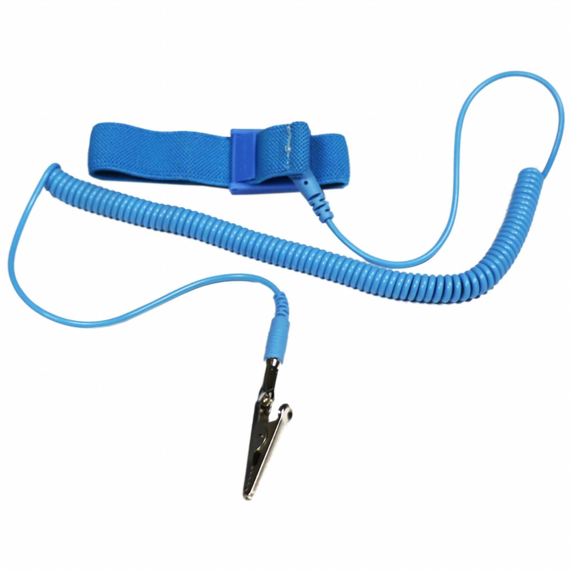 JYRSA Muñequera antiestática Tela Elástica Ajustable de 20cm con Cable de Tierra de 2.3 metros ...