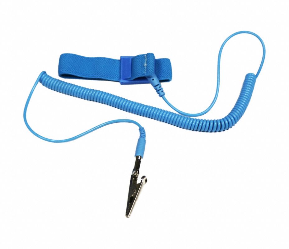 JYRSA Muñequera antiestática Tela Elástica Ajustable de 20cm con Cable de Tierra de 2.3 metros ...