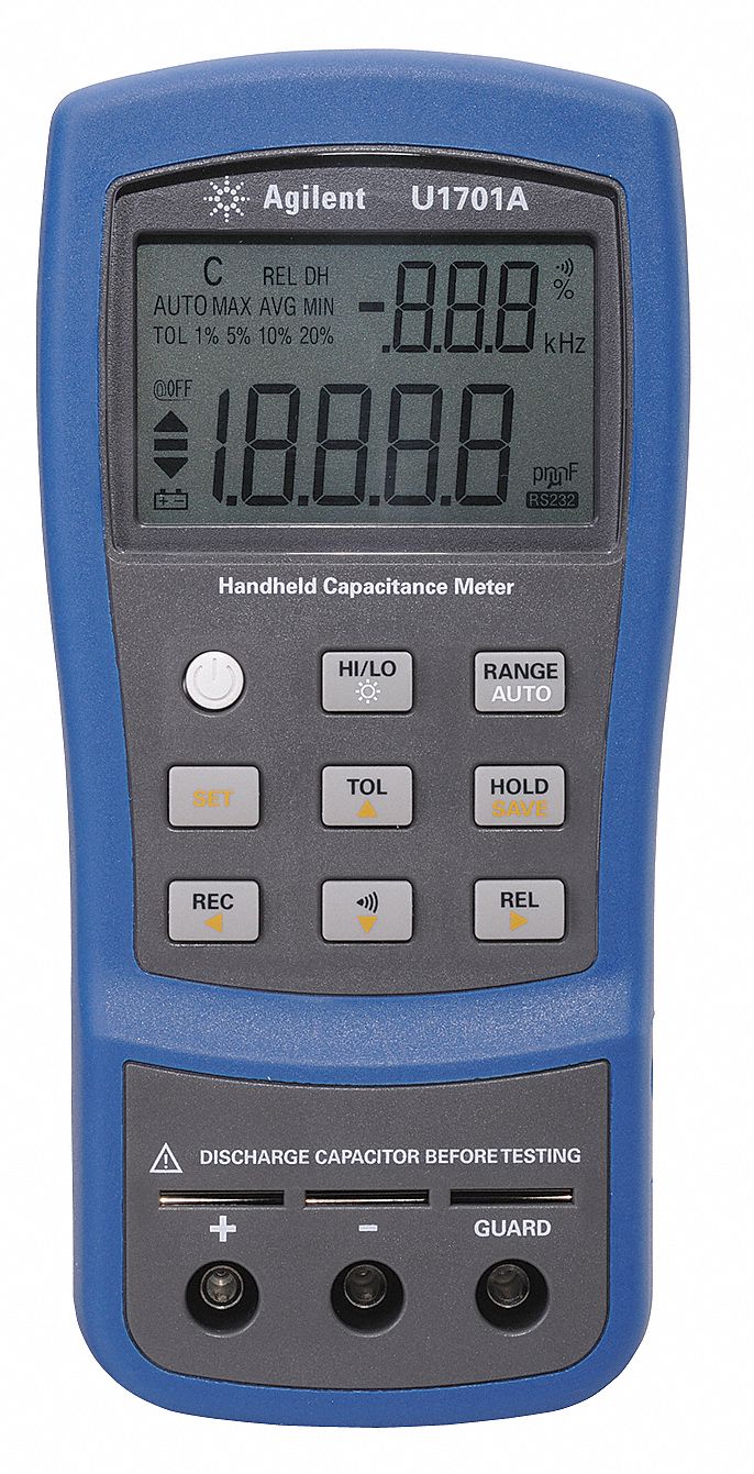 Handheld Capacitance Meter, 9 Range, 0.1 pF to 199.99 mF Capacitance ...