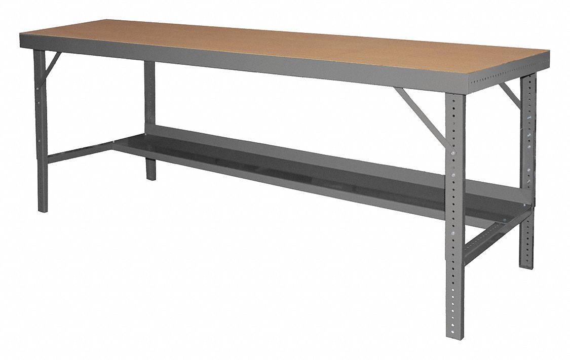 DURHAM MFG Adjustable Height Work Table, Particleboard, 30" Depth, 28 ...
