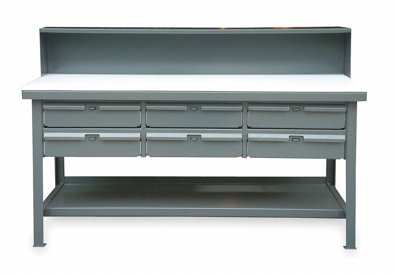 STRONG HOLD, Fixed Ht, Plastic, Workbench with Riser - 4NWH4|T7236-RS ...