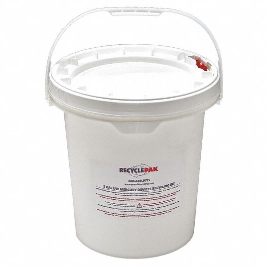 RECYCLEPAK Mercury Device Recycling Kit, Volume Capacity 5 gal, Weight ...