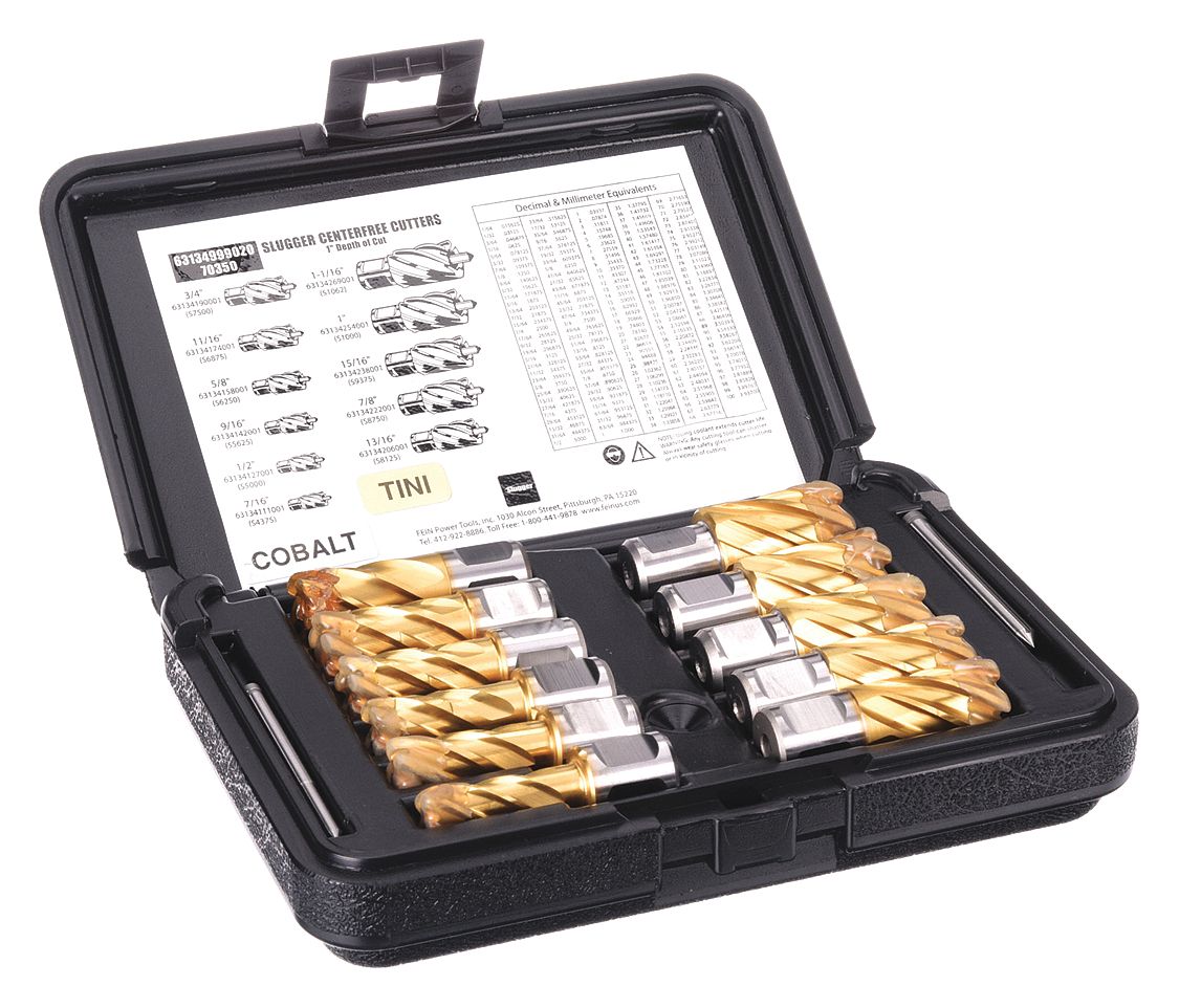 JANCY ANNULAR CUTTER SET, 1 IN MAX CUTTING DP, PILOT PIN INCLUDED, TIN ...