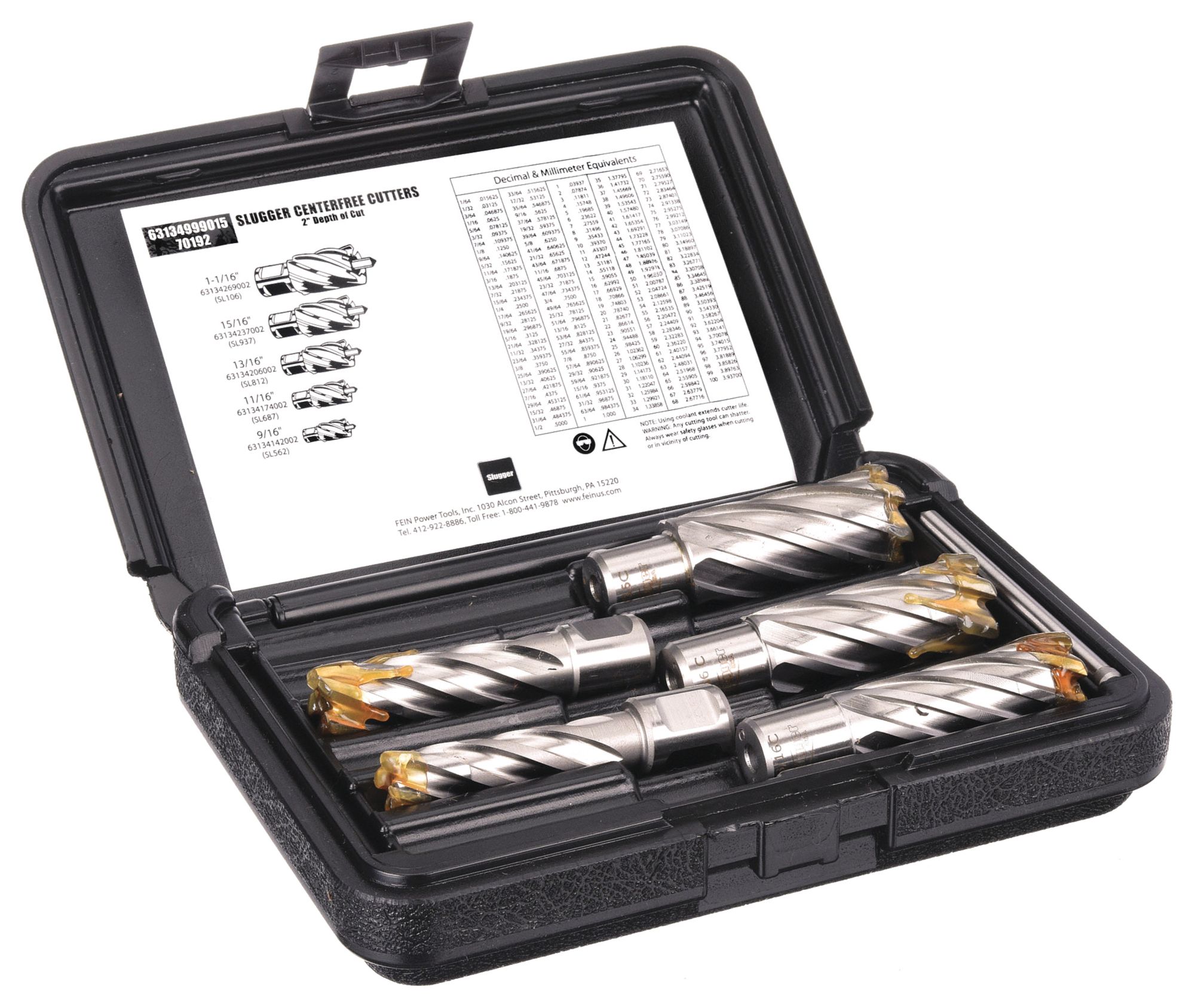 SLUGGER BY FEIN, 2 in Max Cutting Dp, Pilot Pin Included, Annular ...