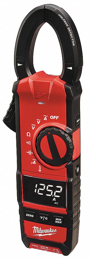 Clamp On Digital Clamp Meter, -40° to 752°F Temp. Range, 1.3 in (33 mm ...