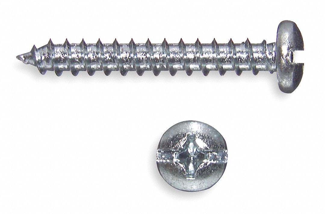 Sheet Metal Screw, PK 100 - Grainger