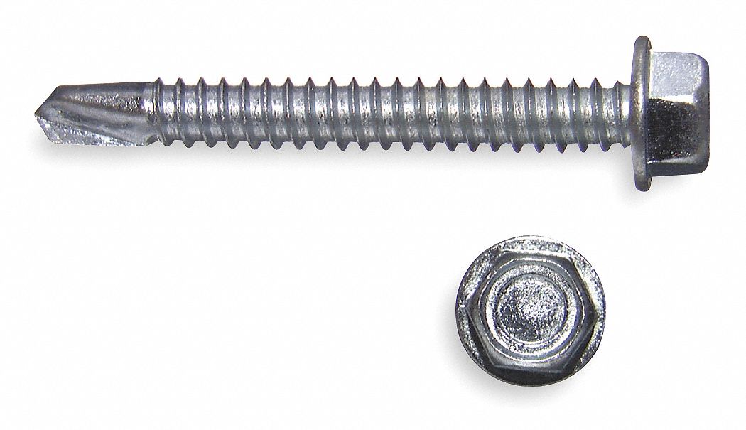 Self Drilling Screw, PK 100 - Grainger