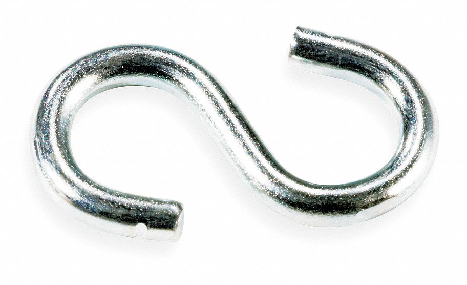 1 in x 5/16 in 304 Stainless Steel S Hook with 16 lb Working Load Limit ...