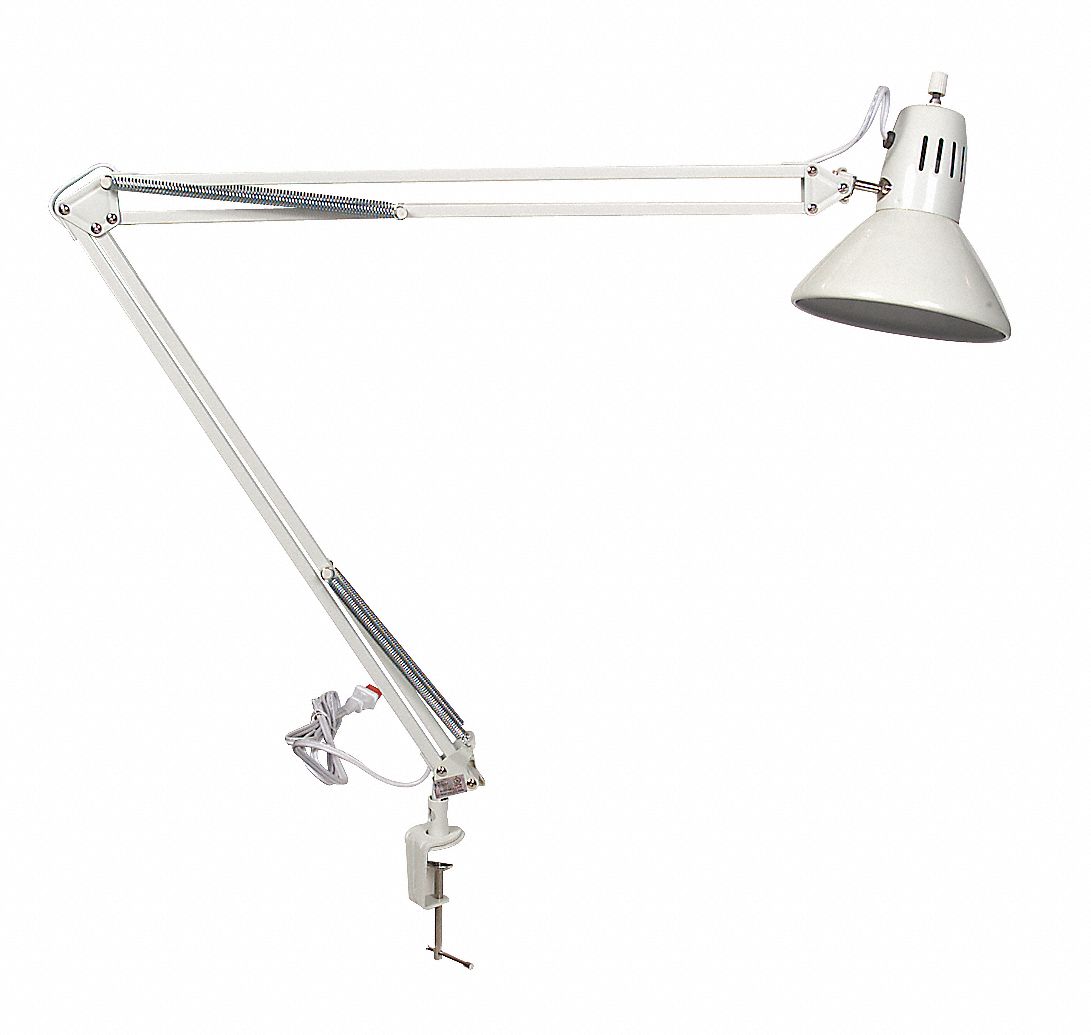 LUMAPRO Articulating Arm Task Light, Incandescent, 42 in Arm Length ...