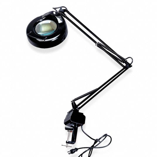 LUMAPRO Round Magnifier Light, 45 in Arm Length, 1.75x, Black - 4PD44 ...