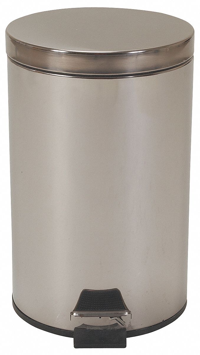 GRAINGER ROUND STEP ON CONTAINER SS 3 1/2G - Trash Cans - GGJ4PGH9 ...