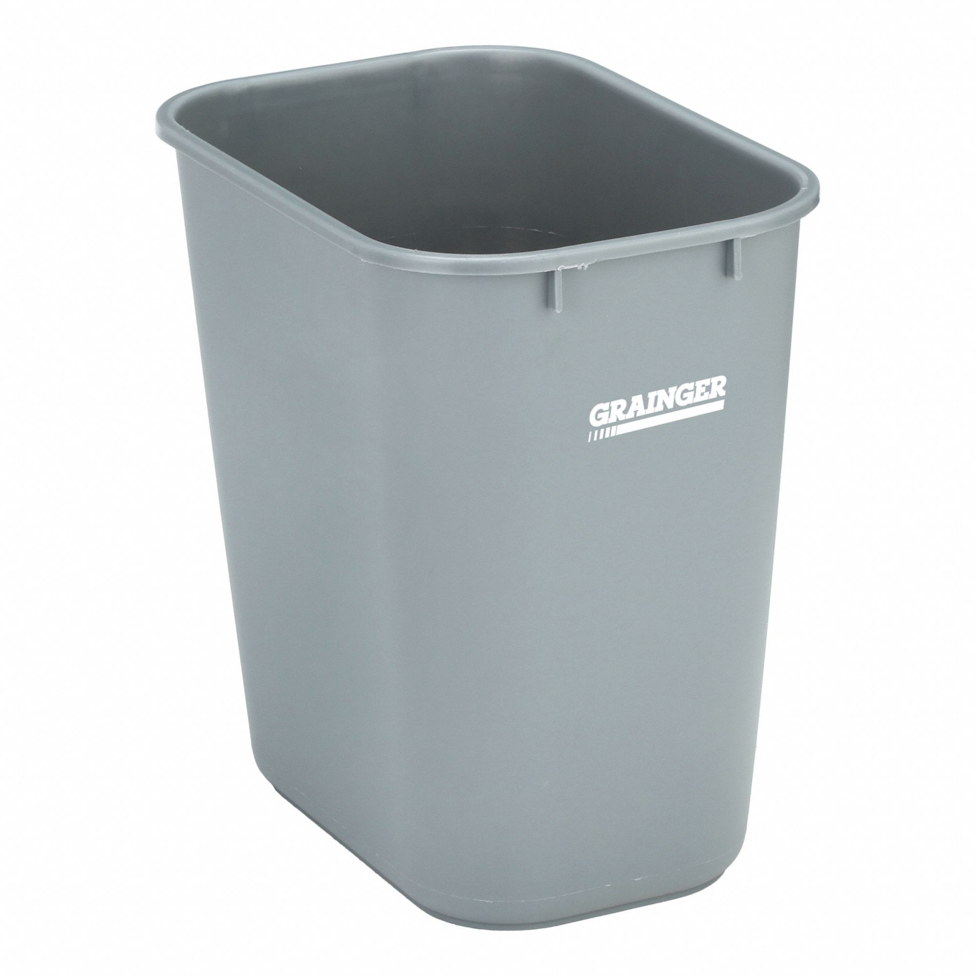 GRAINGER, Rectangular, Gray, Trash Can - 4PGN4|4PGN4 - Grainger