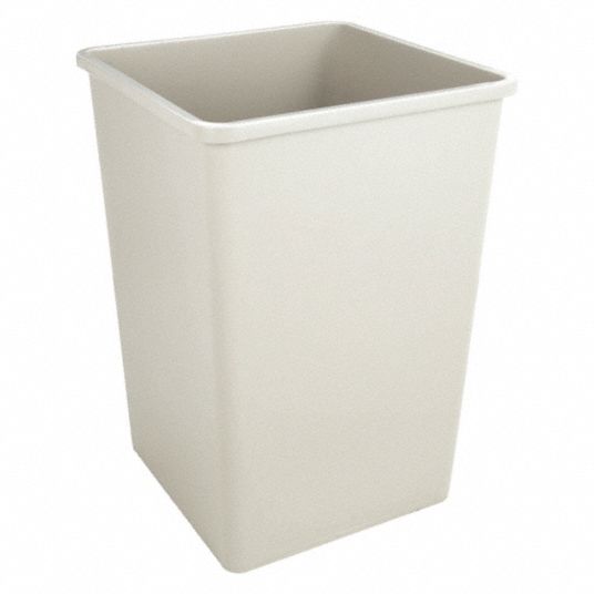 GRAINGER, Square, Beige, Trash Can - 4PGT4|4PGT4 - Grainger