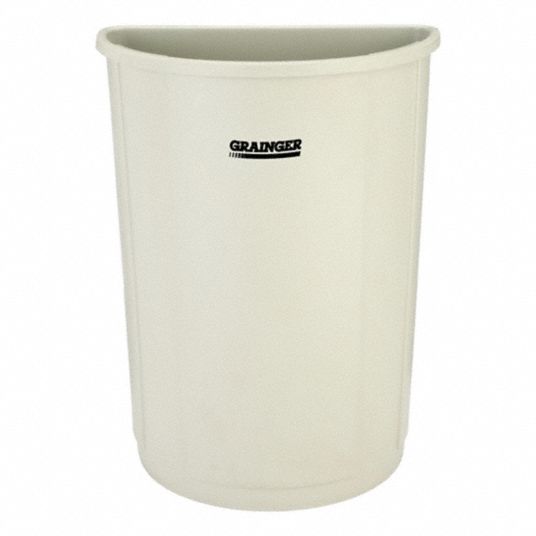 GRAINGER, Half-Round, Tan, Trash Can - 4PGT9|4PGT9 - Grainger