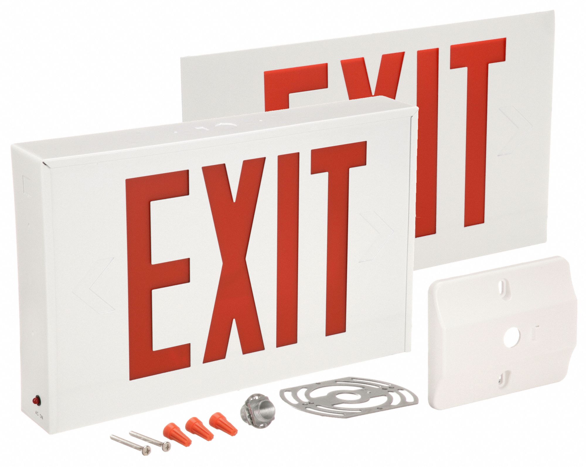 LITHONIA LIGHTING Exit Sign: LED, White, Red, 1 Faces, Ceiling, Not ...