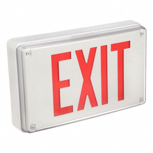 Red, 1 Faces, Exit Sign - 4PH56|LV S W 1 R 120/277 EL N - Grainger