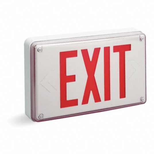 LITHONIA LIGHTING Exit Sign: Red, 1 Faces, Aluminum, Not Battery ...
