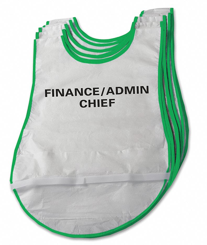 DQE Finance/Administration Vest: White, Polypropylene, Universal Vest ...
