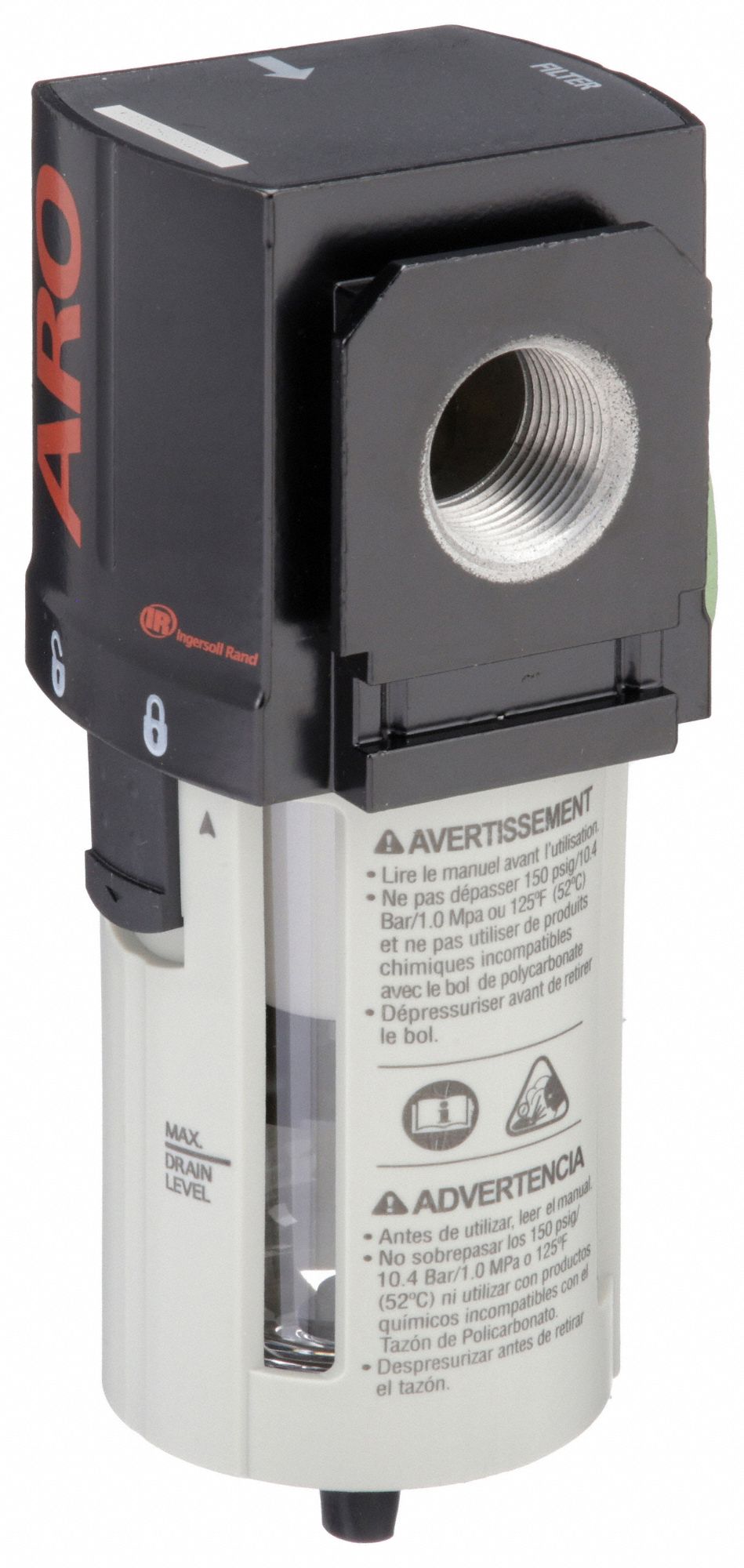 ARO Compressed Air Filter: Particulate, 3/4 in NPT, 5 micron, 216 cfm ...