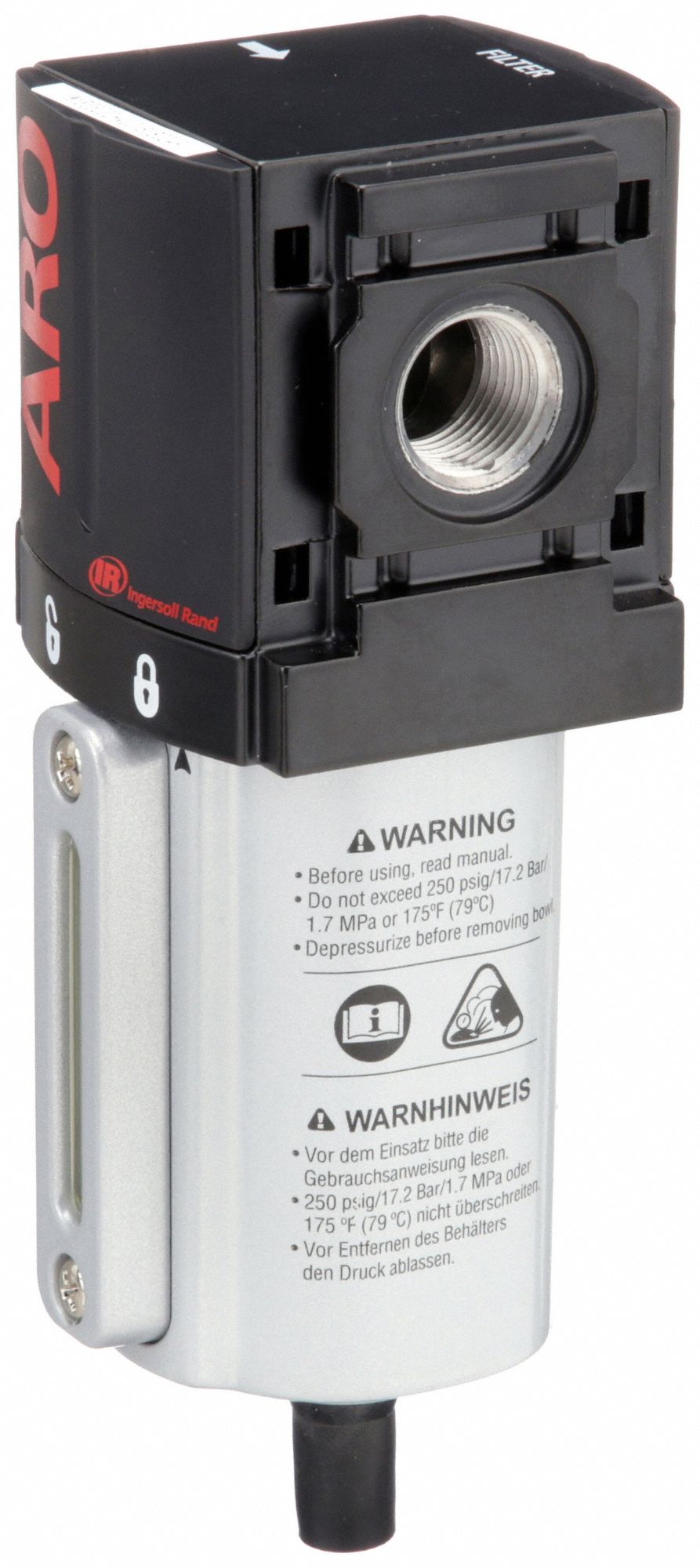 ARO Compressed Air Filter: Particulate, 3/8 in NPT, 5 micron, 107 cfm ...