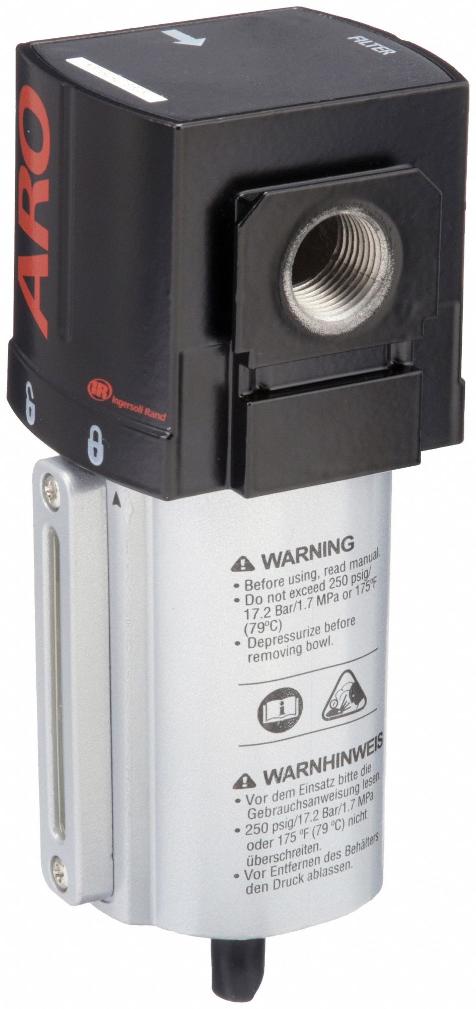 ARO Compressed Air Filter: Particulate, 1/2 in NPT, 5 micron, 197 cfm ...