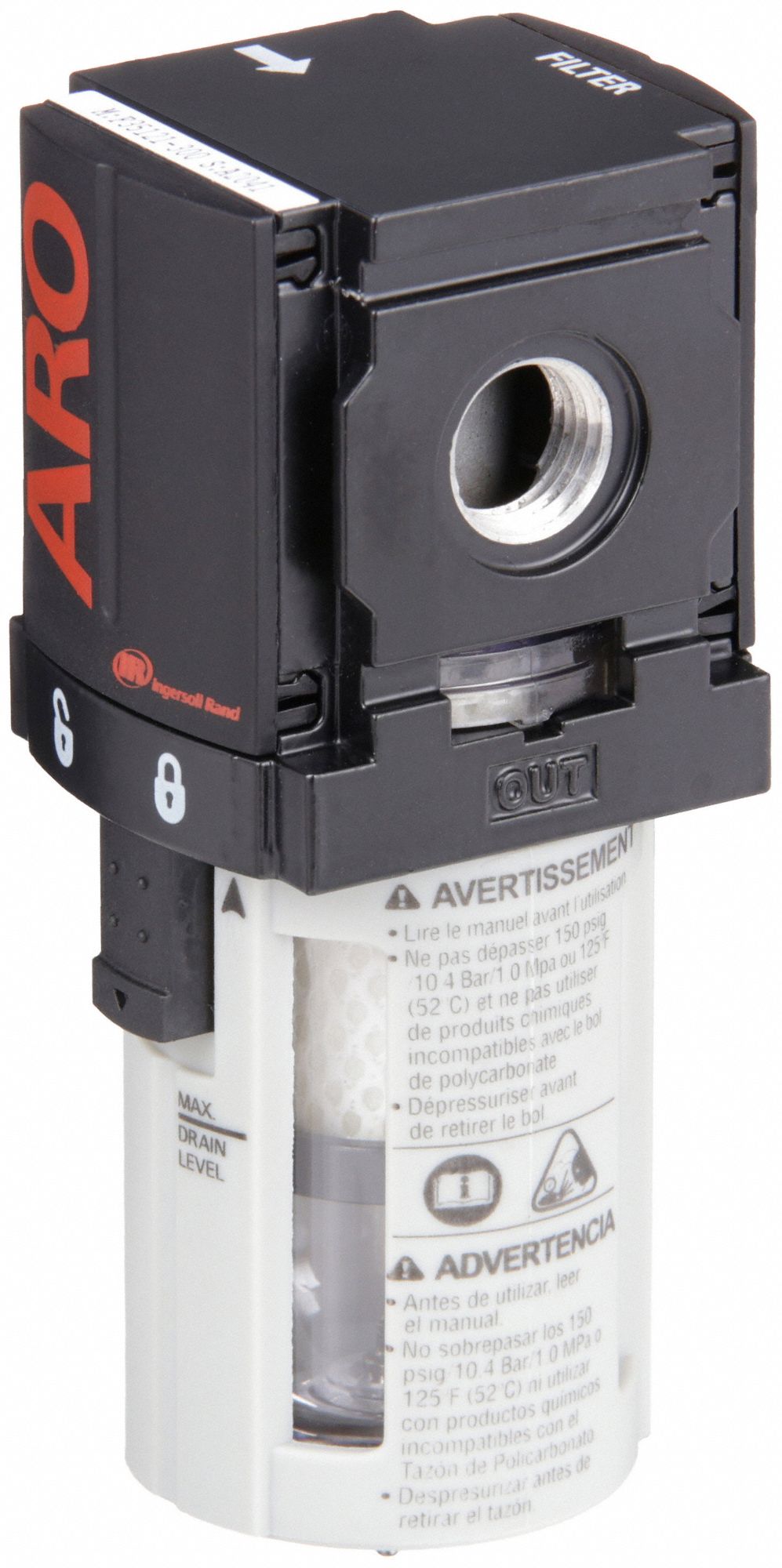 ARO Pneumatic Oil Filter: Coalescing, 1/4 in NPT, 0.3 micron, 49 cfm ...