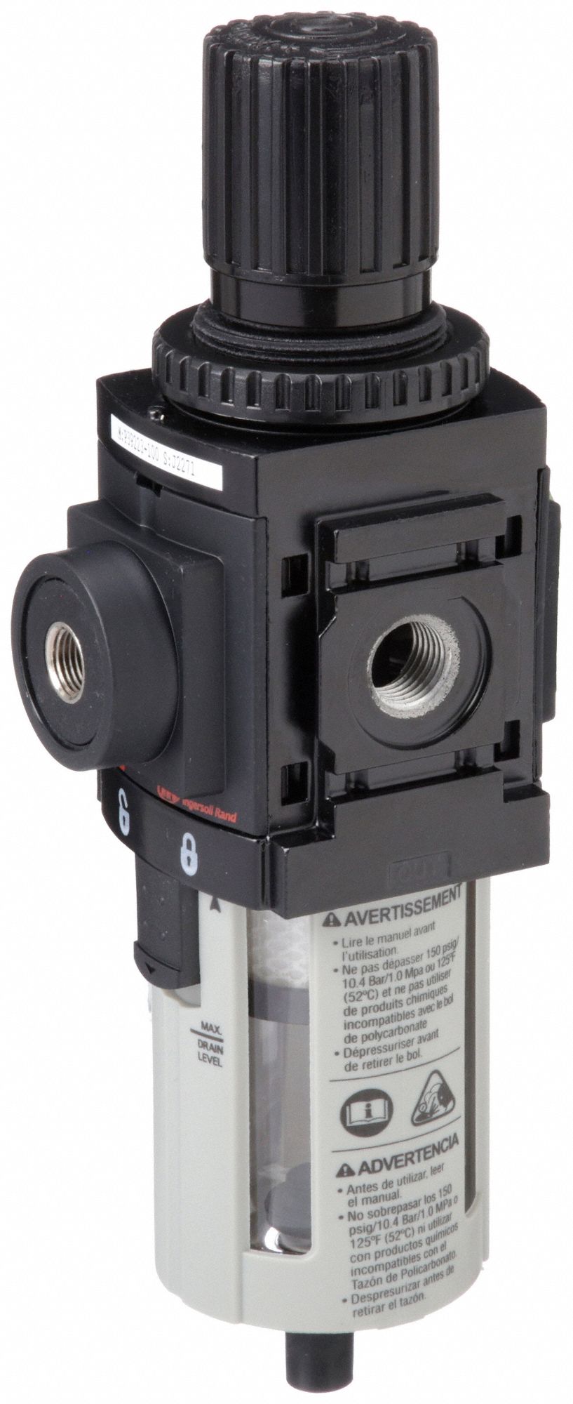 ARO Filter-Regulator: 1/4 in NPT, 72 cfm, 0.3 micron, 0 psi to 140 psi ...