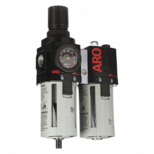 ARO Filter/Regulator/Lubricator: 1/2 in NPT, 120 cfm, 150 psi Max Op ...