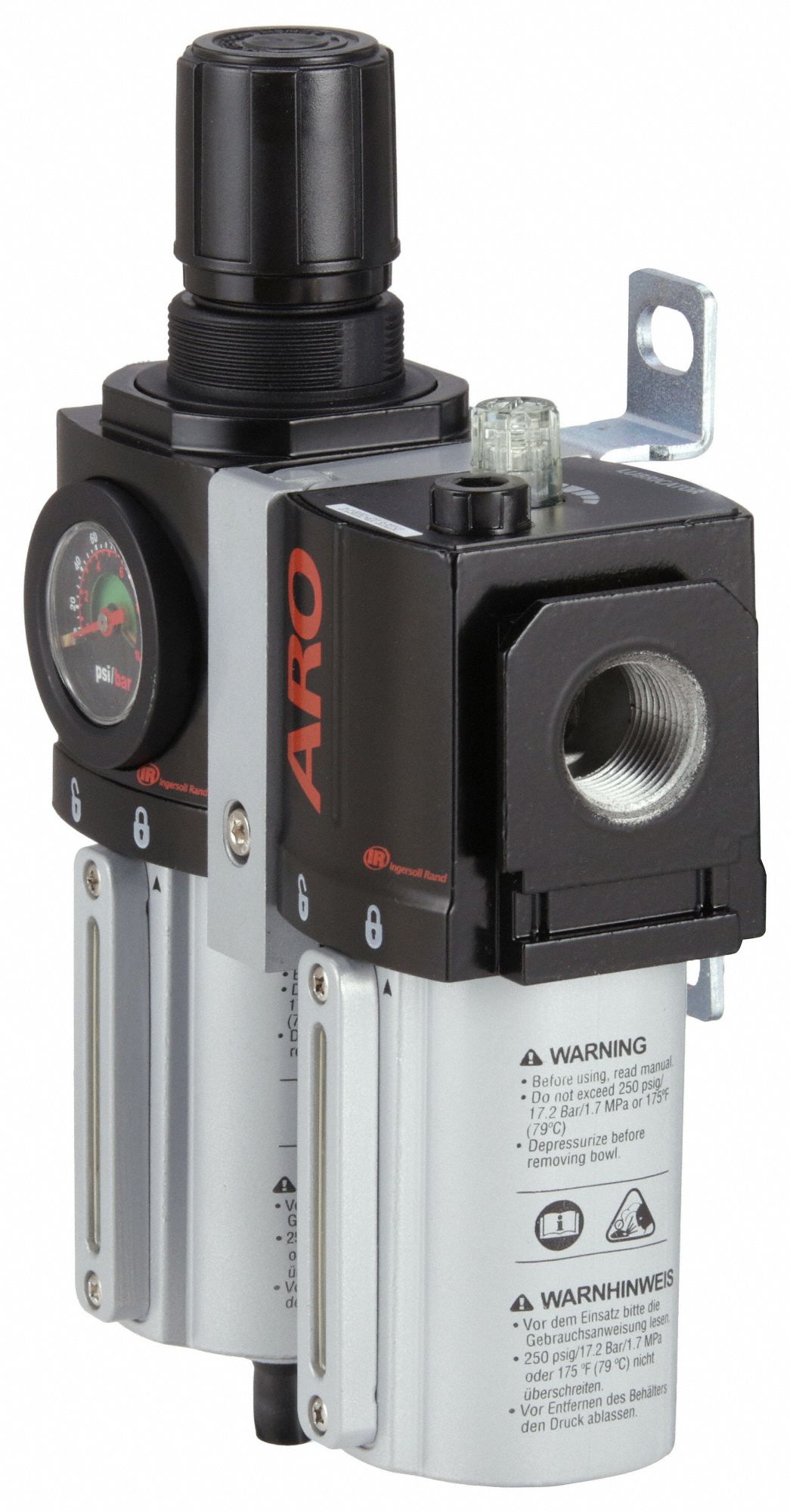 ARO Filter/Regulator/Lubricator: 3/4 in NPT, 142 cfm, 250 psi Max Op ...