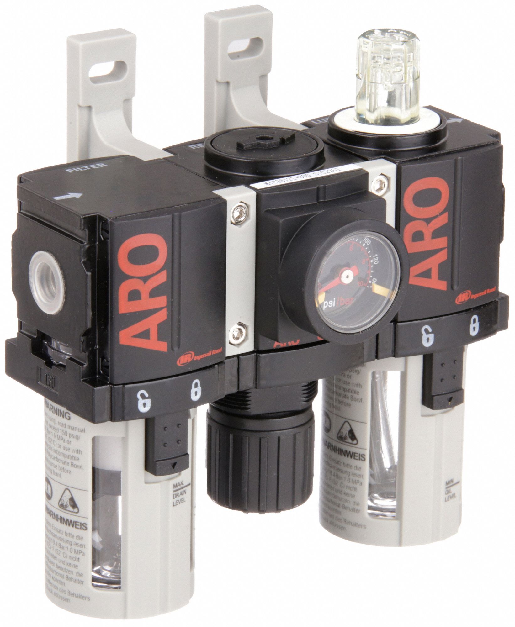 ARO Filtro/Regulador/Lubricador, 1/4" NPT, Rango de Ajuste 0 a 140 psi - Filtros, Reguladores y ...