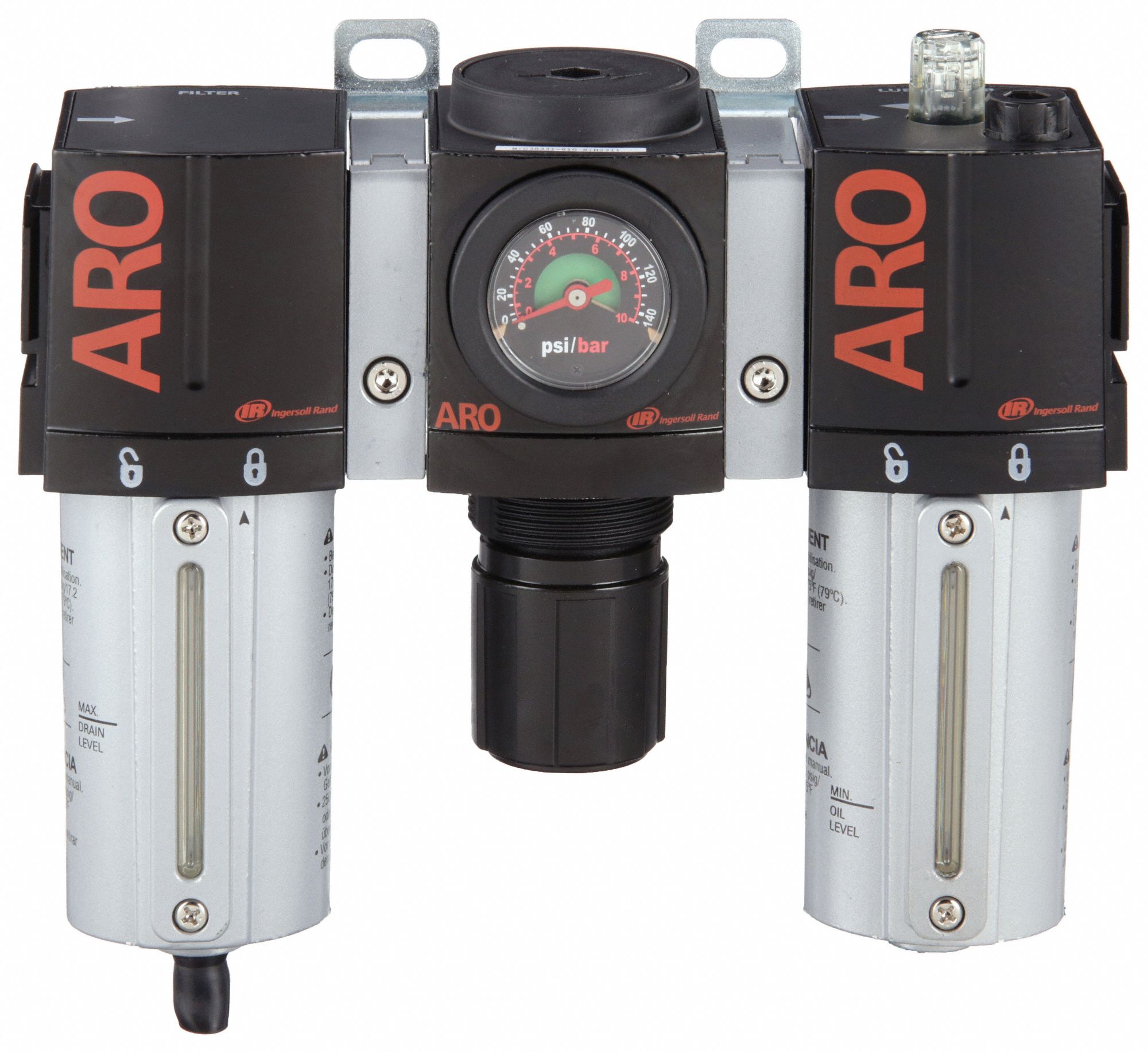 ARO, 3/8 in NPT, 99 cfm, Filter/Regulator/Lubricator - 4PJP5|C38331-810 ...