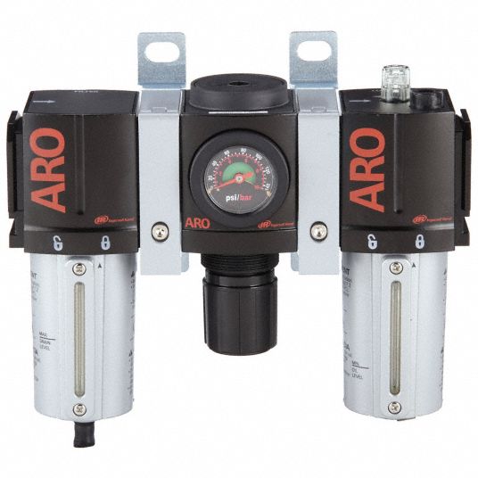ARO, 3/4 in NPT, 171 cfm, Filter/Regulator/Lubricator - 4PJP7|C38351 ...