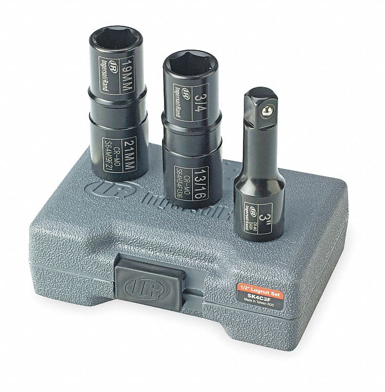 Impact Socket Set, Electro-phosphate, 1/2 in, Impact Rated No - Grainger
