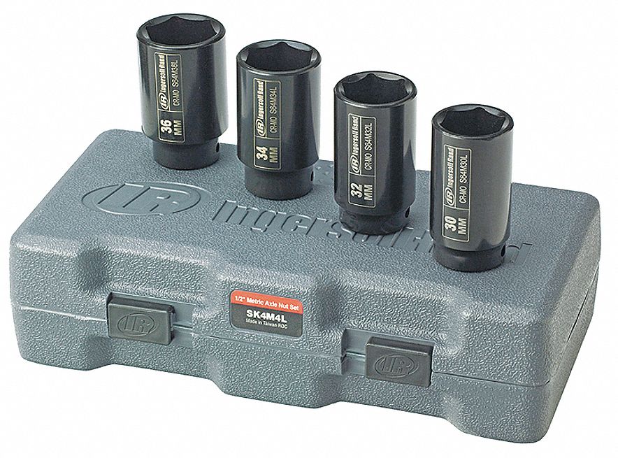 Impact Socket Set, Electro-phosphate, 1/2 in, Impact Rated No - Grainger