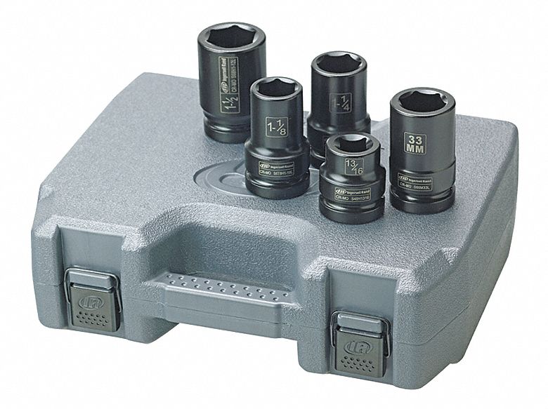 Impact Socket Set, Electro-phosphate, 1 in, Impact Rated No - Grainger