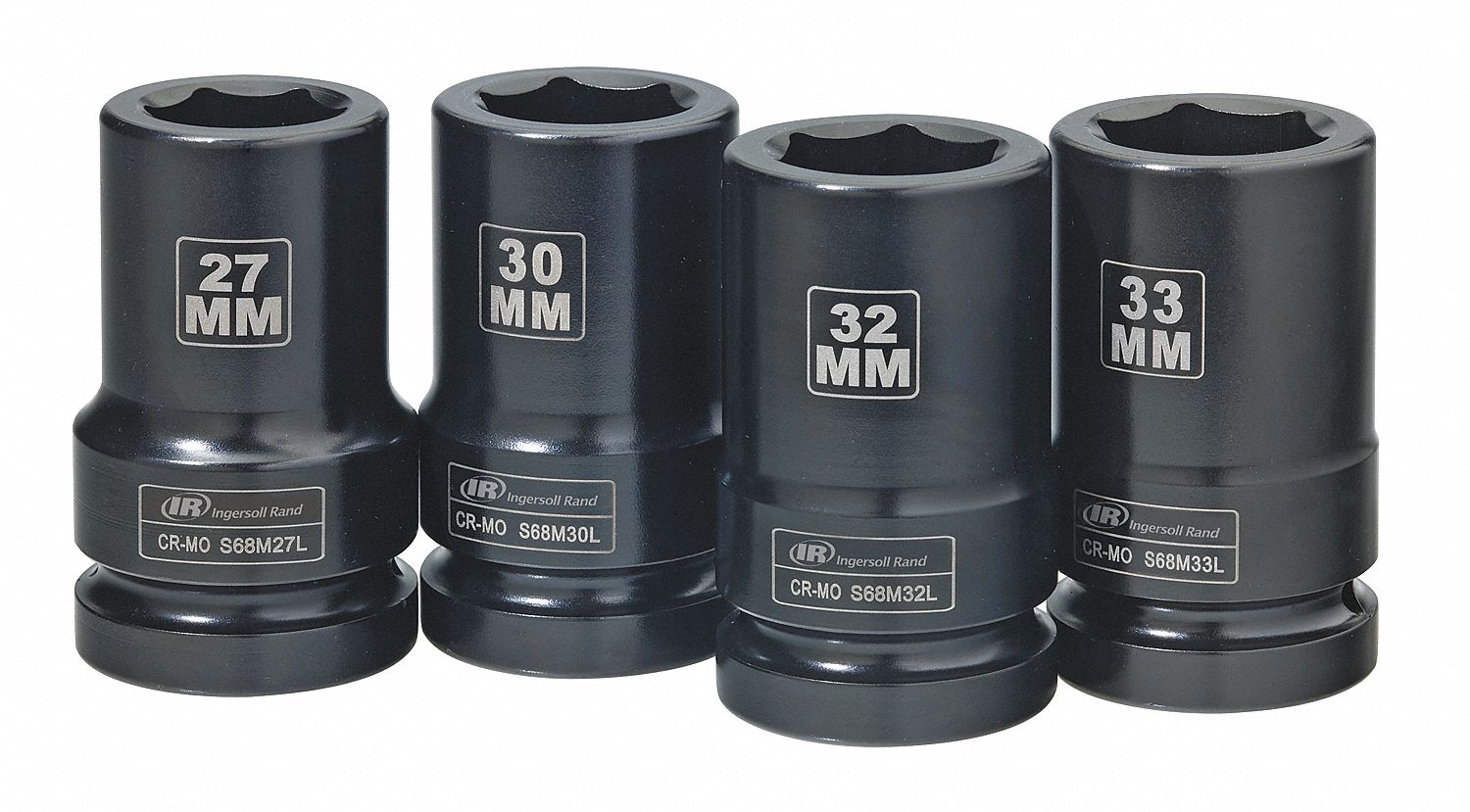 Impact Socket Set, Electro-phosphate, 1 in, Impact Rated No - Grainger