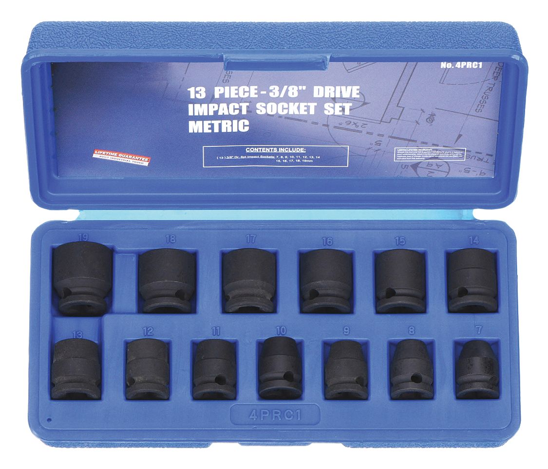 WESTWARD, 3/8 in Drive Size, Small Set (0-50 pieces) Set Size, Impact Socket Set - 4PRC1|4PRC1 ...