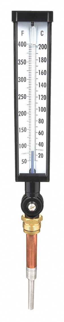 50°F to 400°F /10°C to 200°C, +/-1% Accuracy, Industrial Glass ...