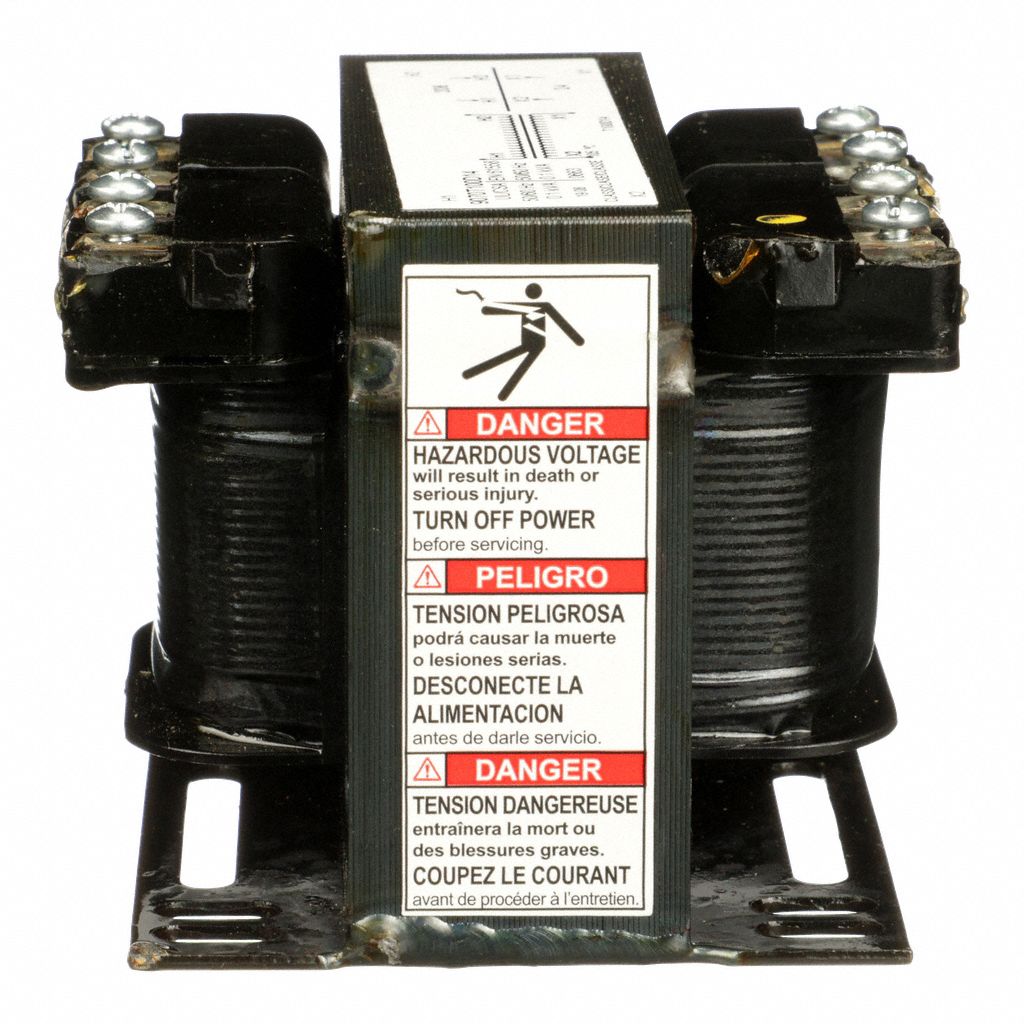 SQUARE D Control Transformer: 208V AC, 24V AC, Foot, 100 VA VA Rating ...