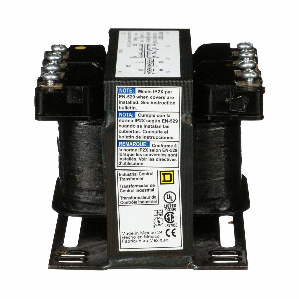SQUARE D Control Transformer: 240V AC/480V AC, 24V AC, Foot, 100 VA VA ...